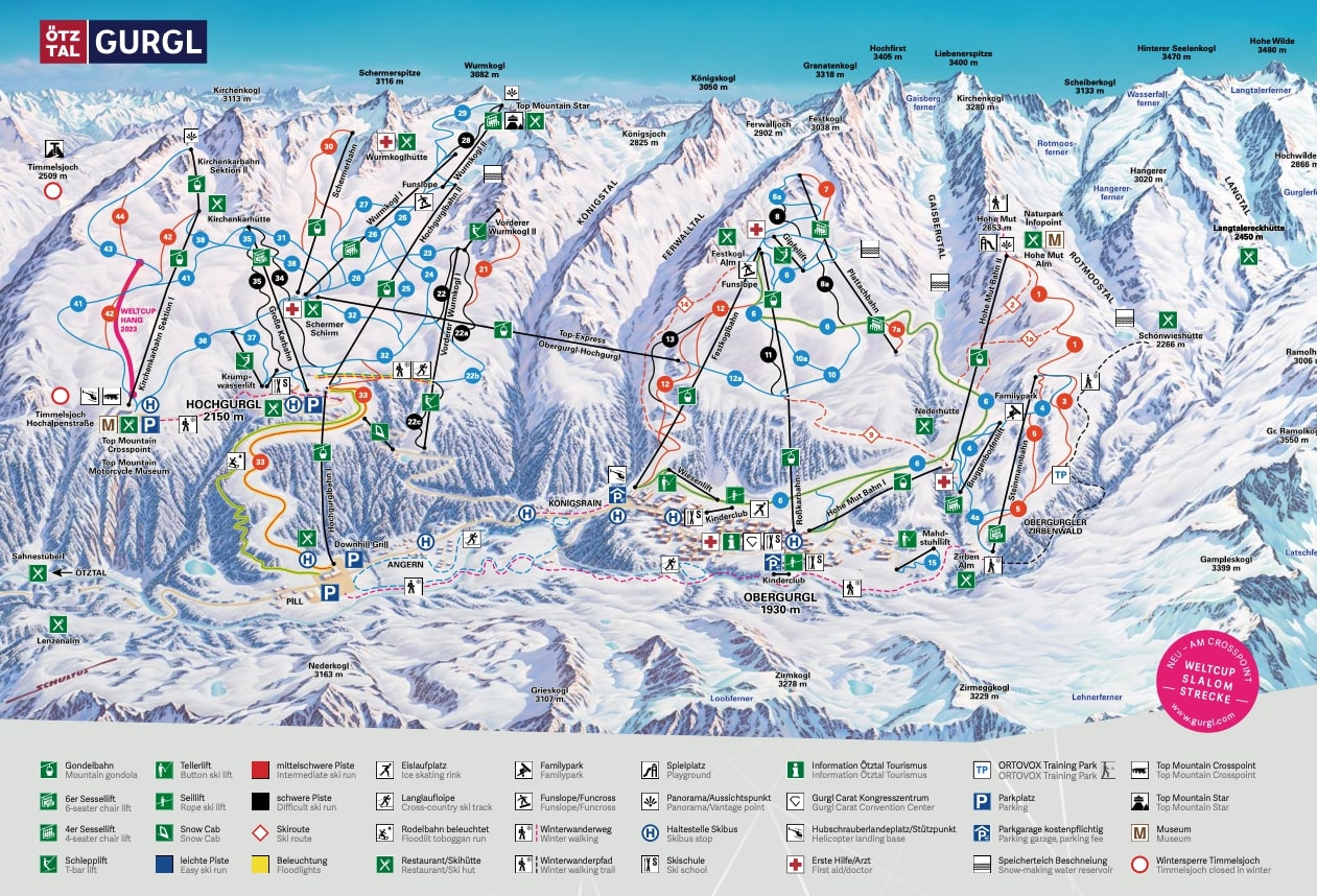 Obergurgl-Hochgurgl Ski Resort Piste Map (Free to Download) - WeSki